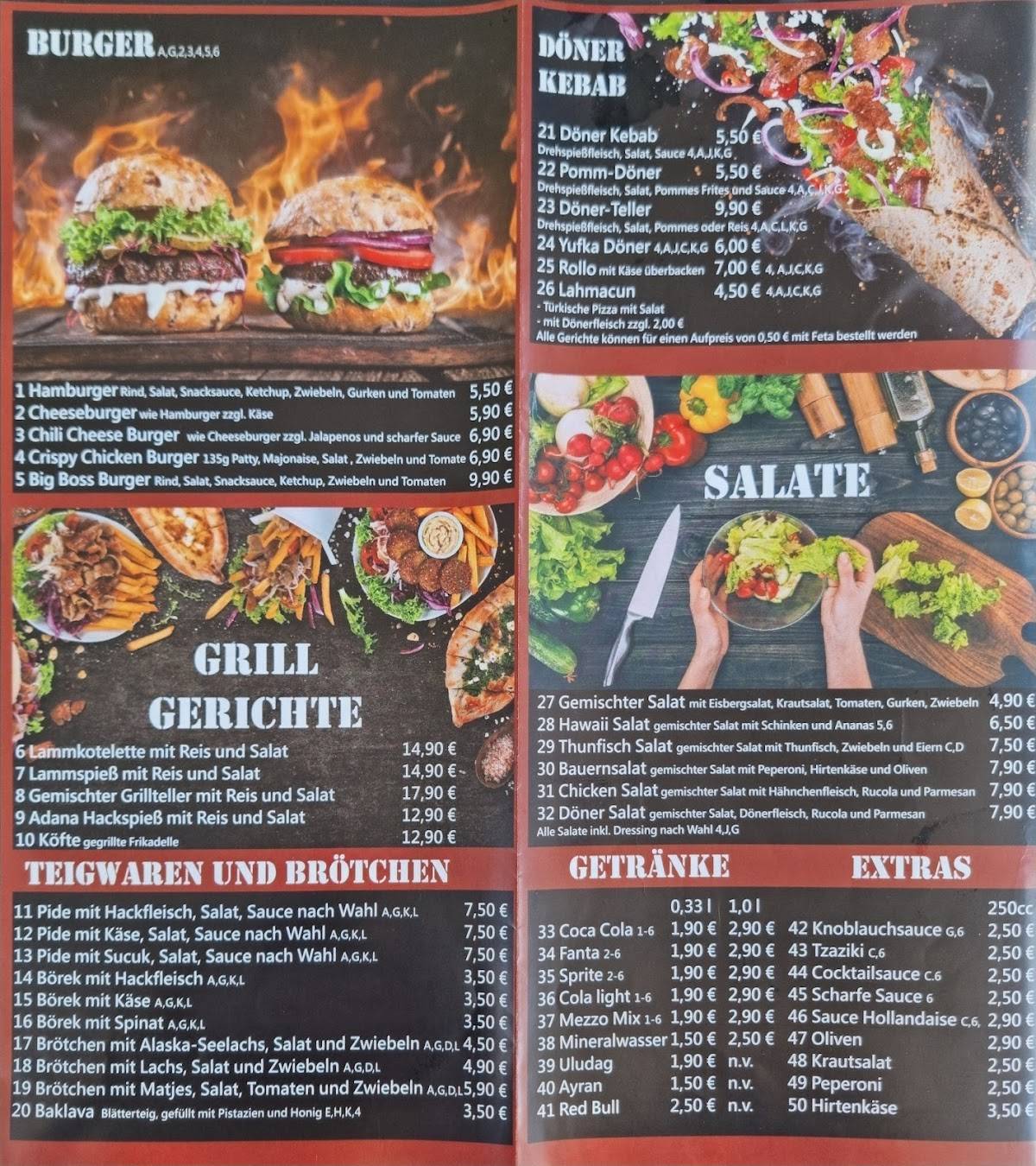 Speisekarte von Kebab Boss 23 restaurant, Cuxhaven