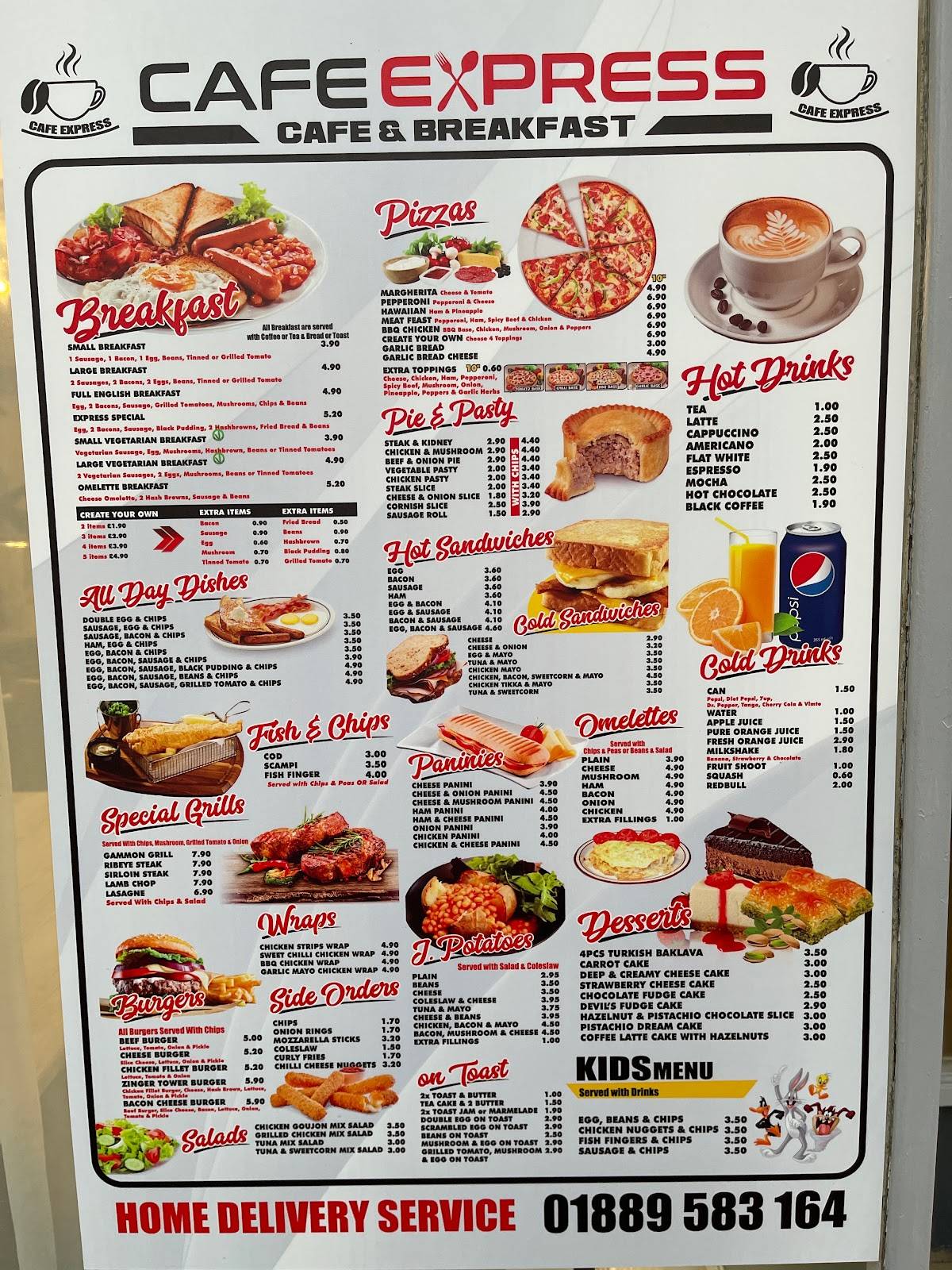 Menu at Kebab Express Rugeley fast food, Rugeley