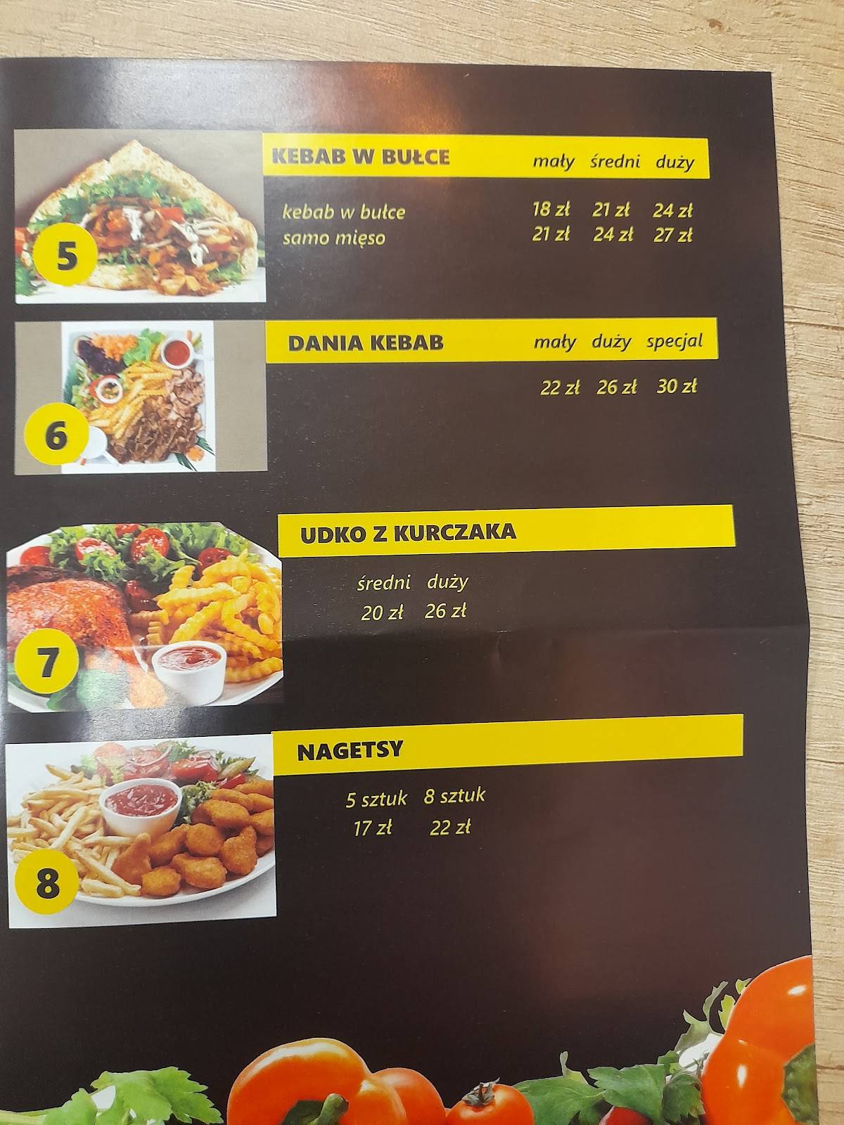 Menu at Kebab King Royal, Radzionków