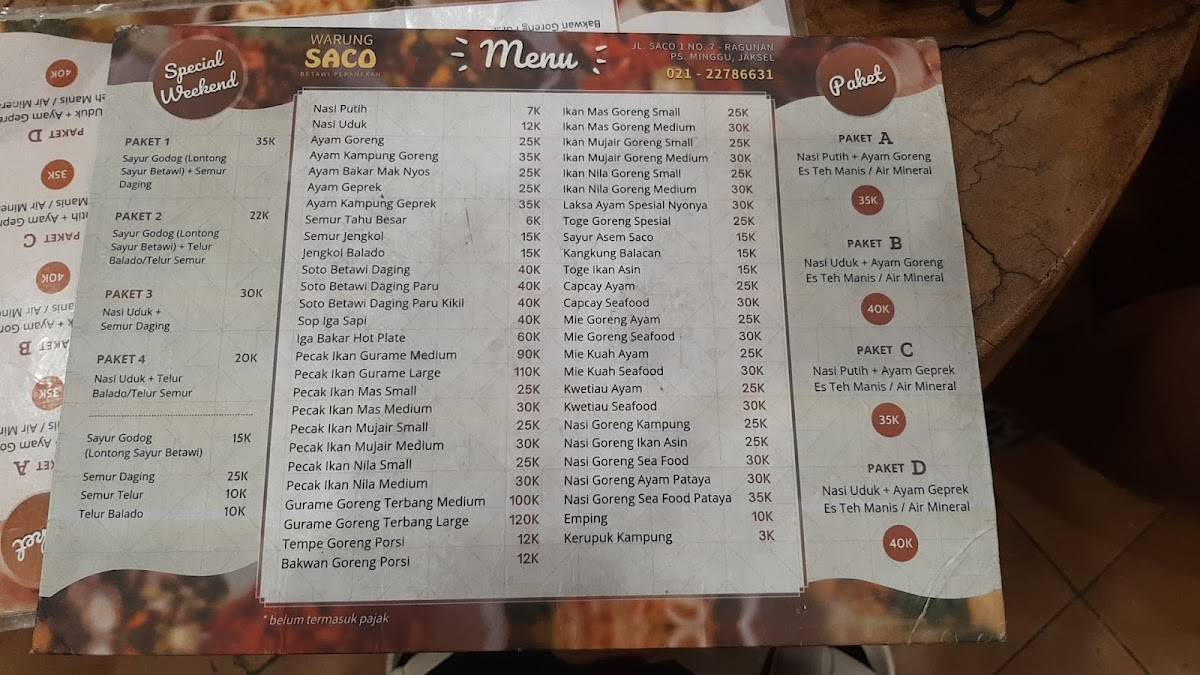 Menu at KOPITIAM IJAZ, South Jakarta
