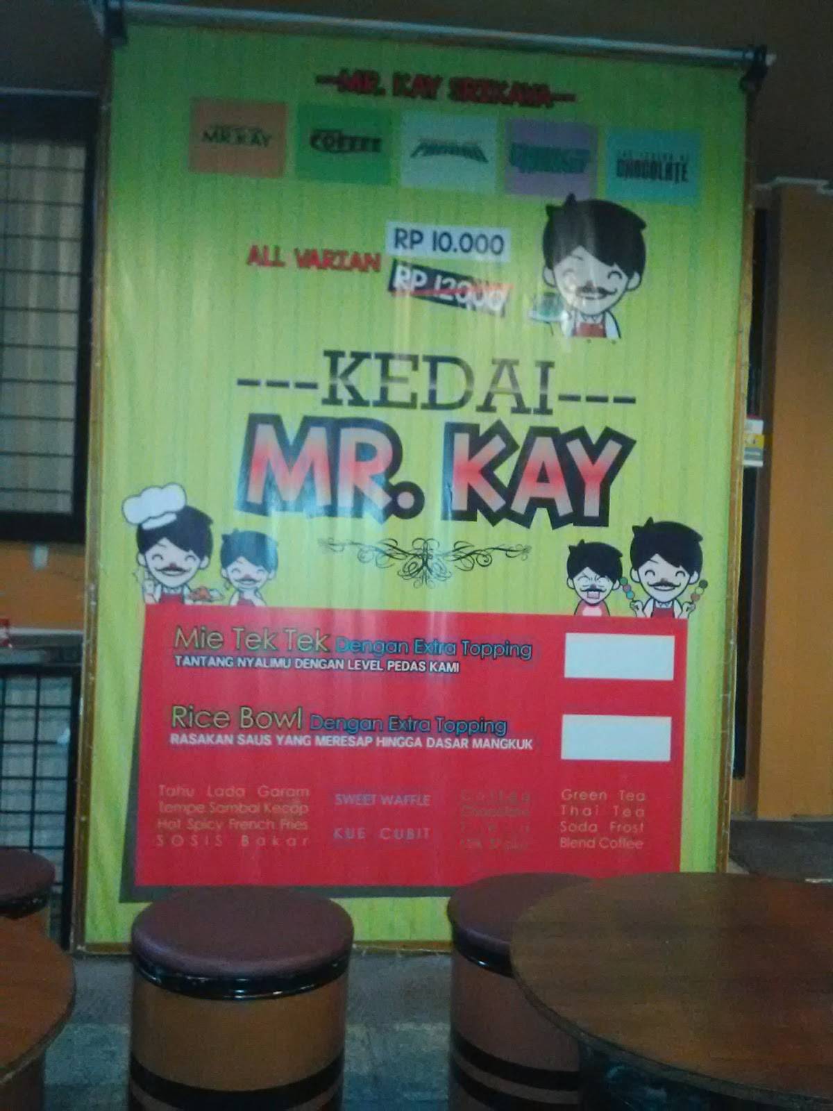 Menu at Kedai Mr. Kay restaurant, Bandung