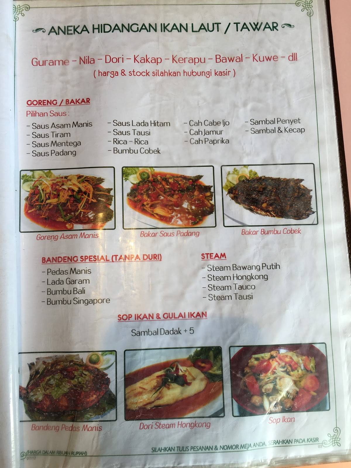 Menu at Kedai Selasih cafe, Bandung, Jl. Cikutra Baru VI No.34