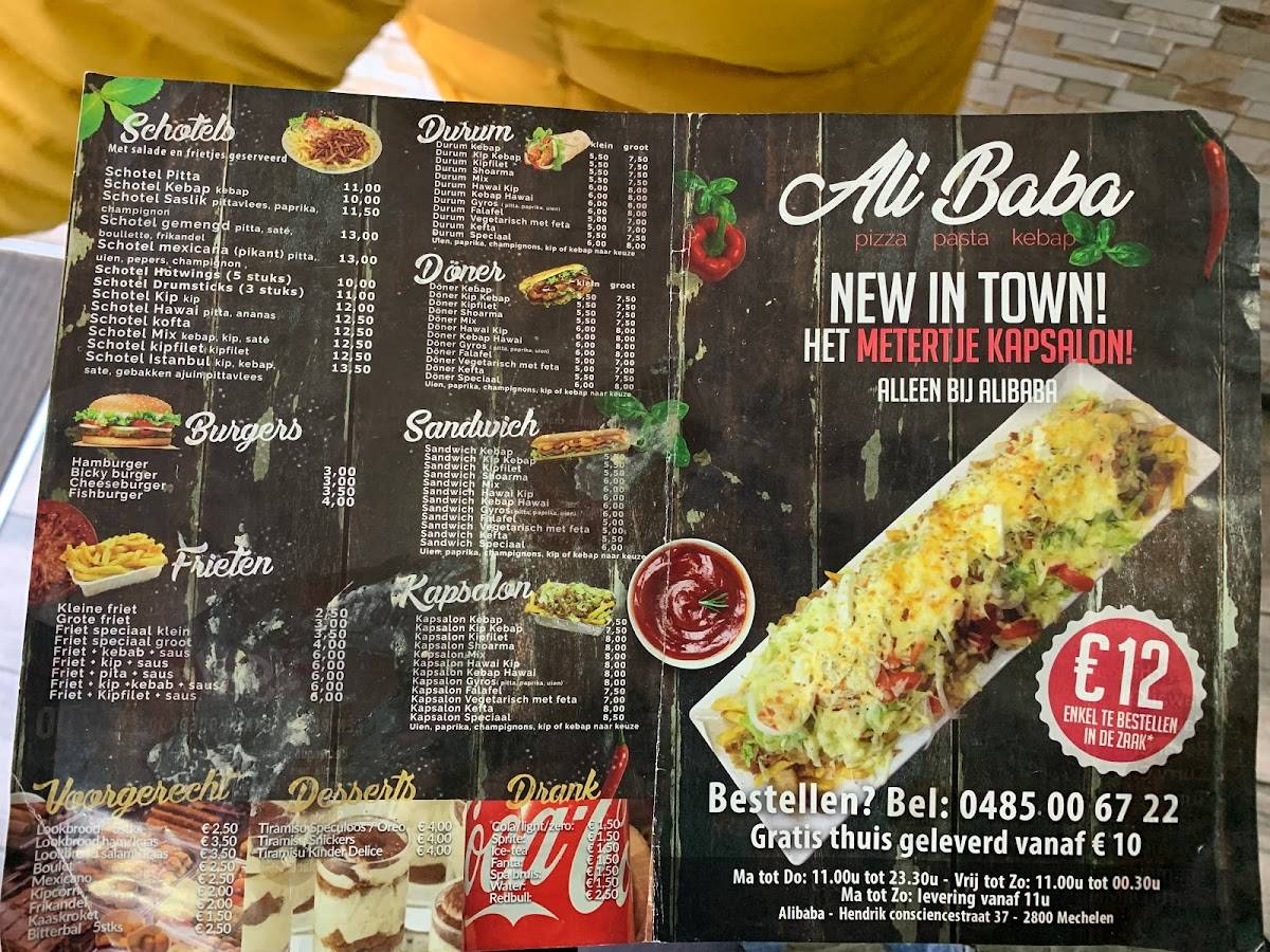 Carta de Kemer Kebab Huis, Malinas