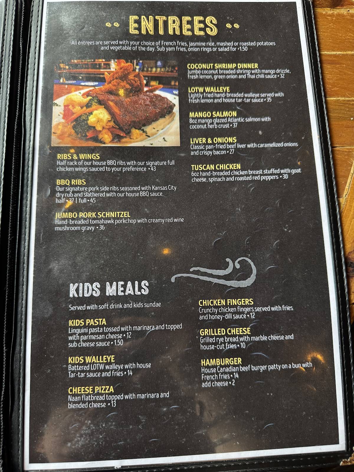 Menu at Log Cabin Tavern pub & bar, Kenora