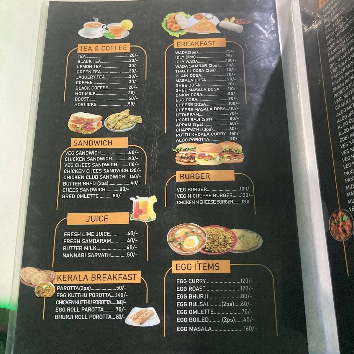 Menu at Kerala food zone - Budget restaurant, Calangute