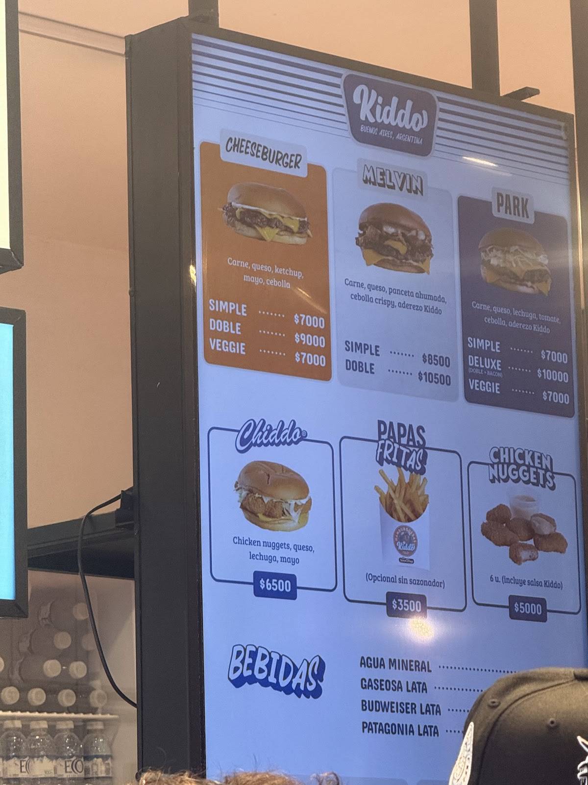 Carta del restaurante Kiddo, Buenos Aires