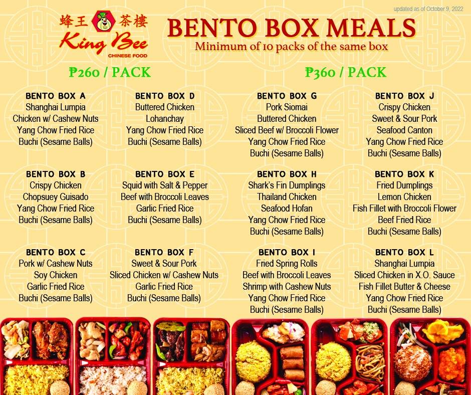 Menu at King Bee Food Corporation restaurant, General Trias, Antero ...
