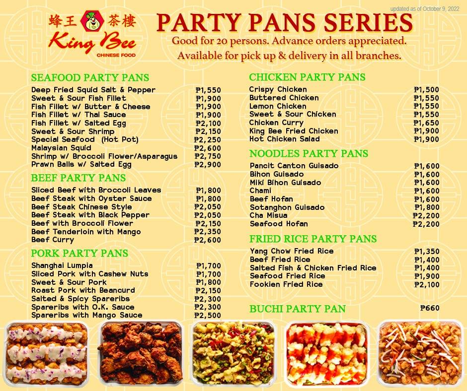 Menu at King Bee Food Corporation restaurant, General Trias, Antero ...