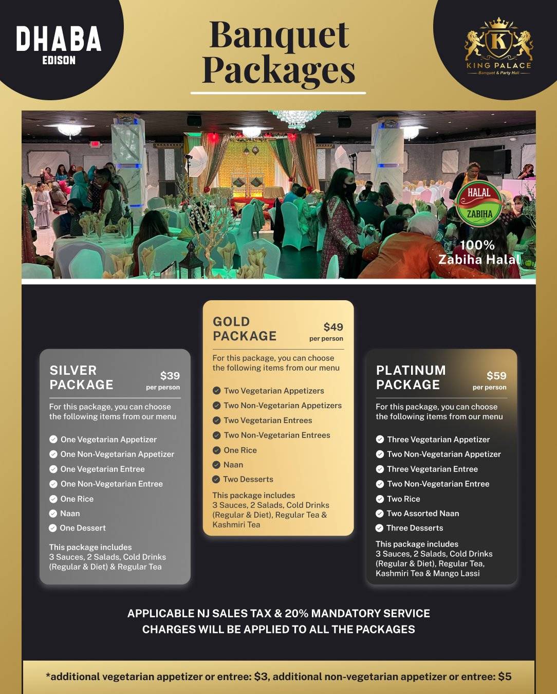 King Palace Banquet Party Hall Menu