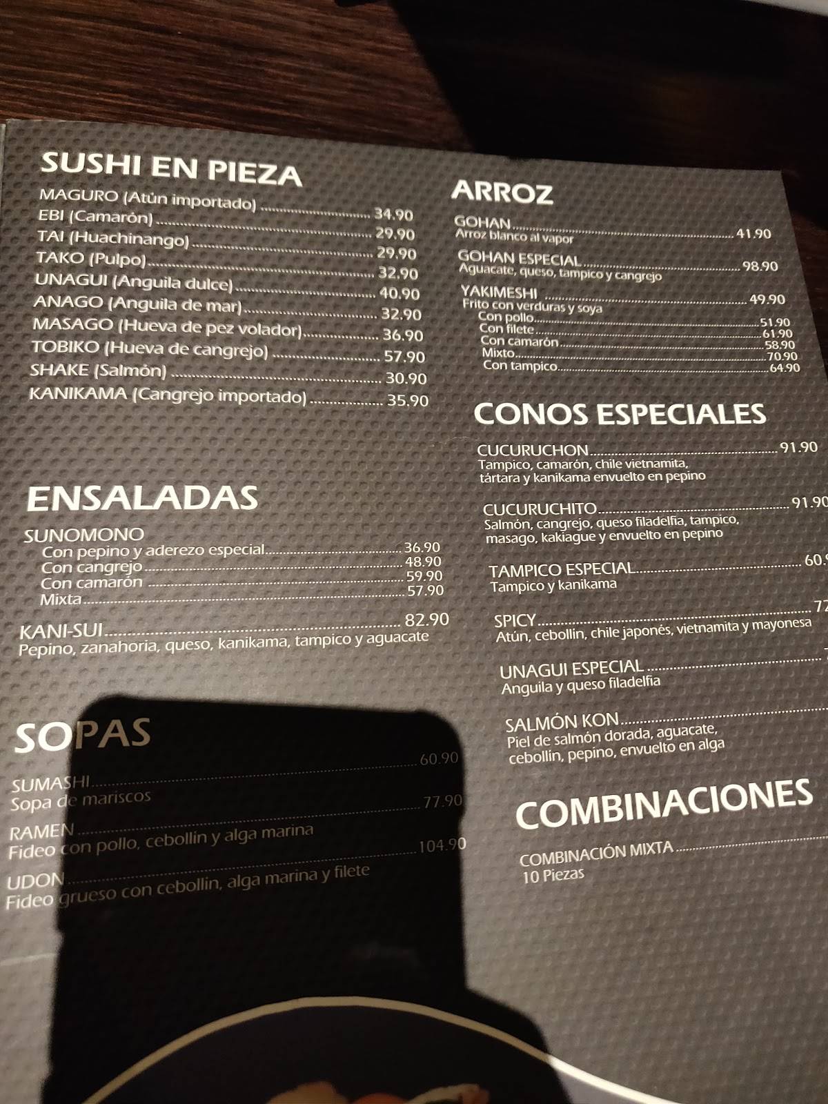 Carta del restaurante Kinsui, Ciudad Juarez, Av. Paseo Triunfo del la ...
