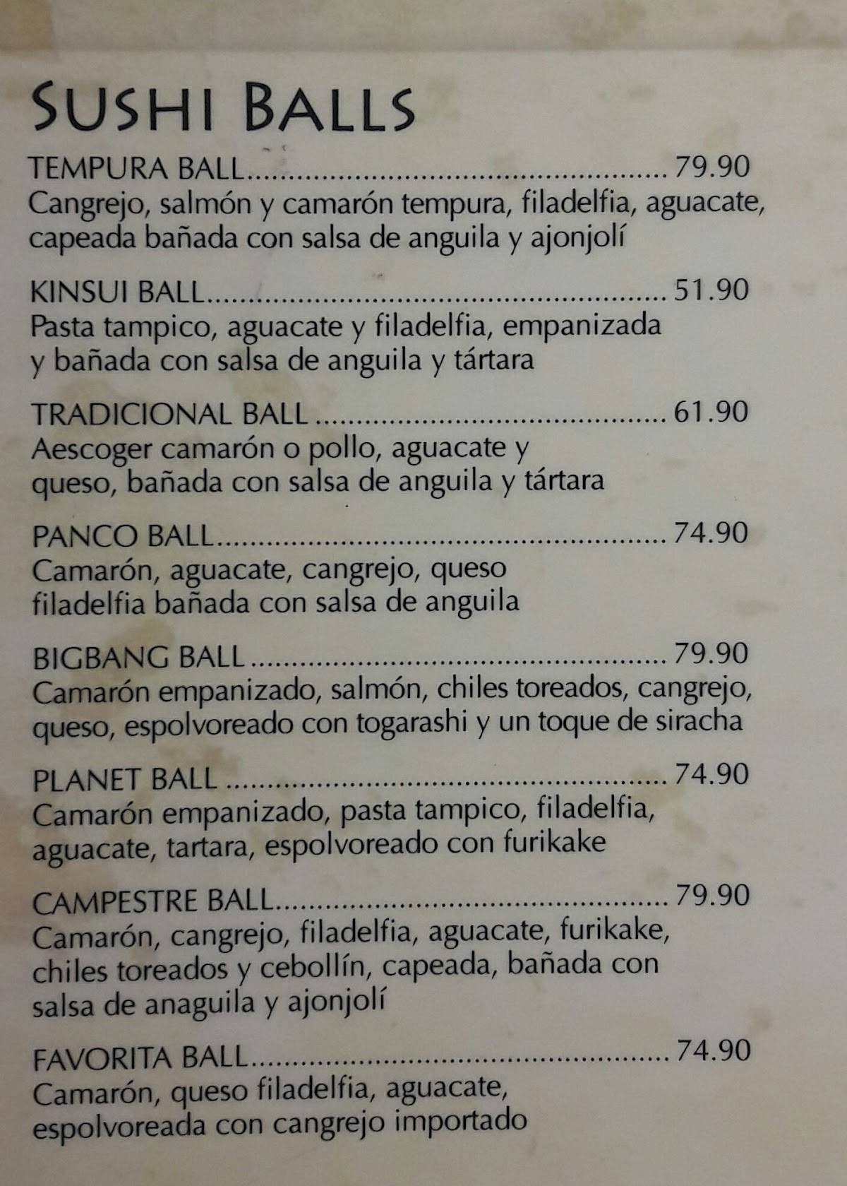 Carta del restaurante Kinsui, Ciudad Juarez, Av. Paseo Triunfo del la ...