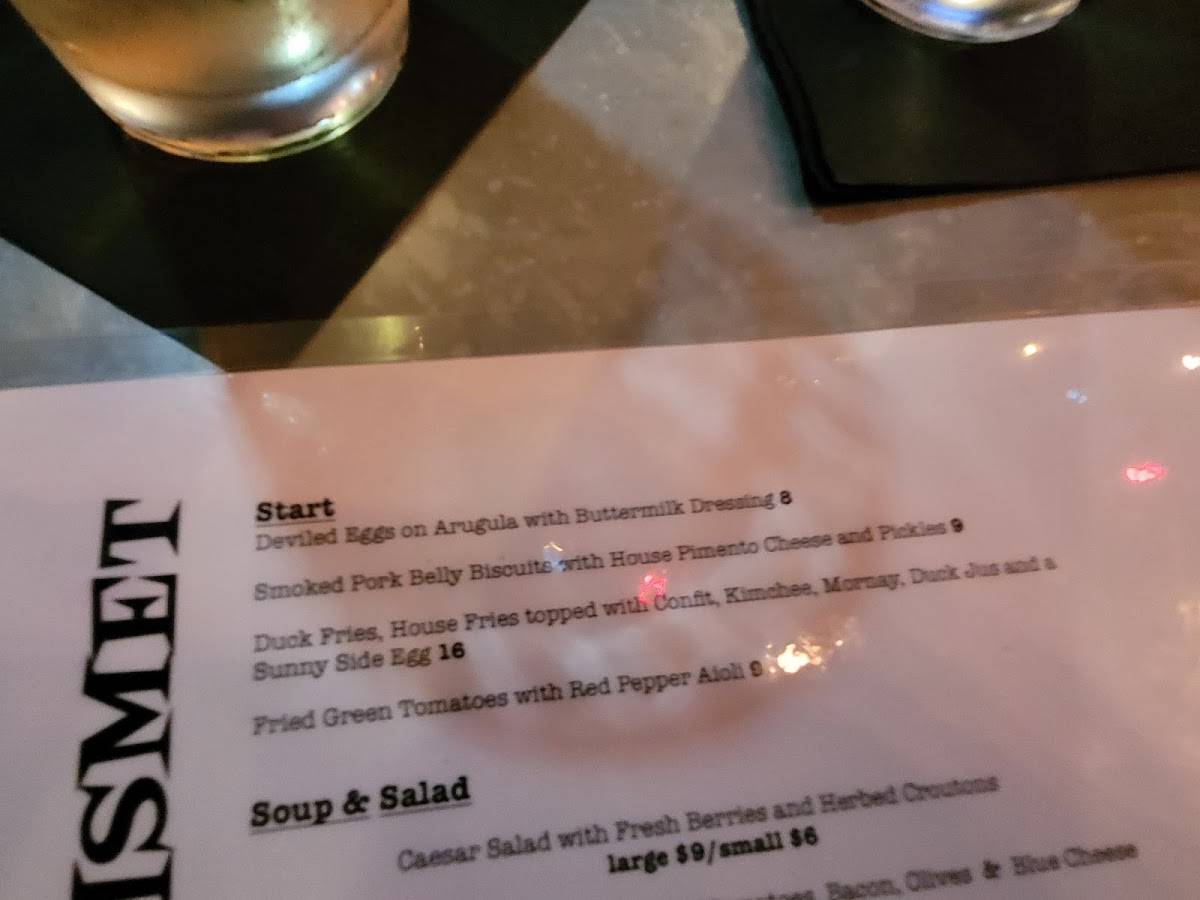 Menu at Kismet Bistro restaurant, Newport News
