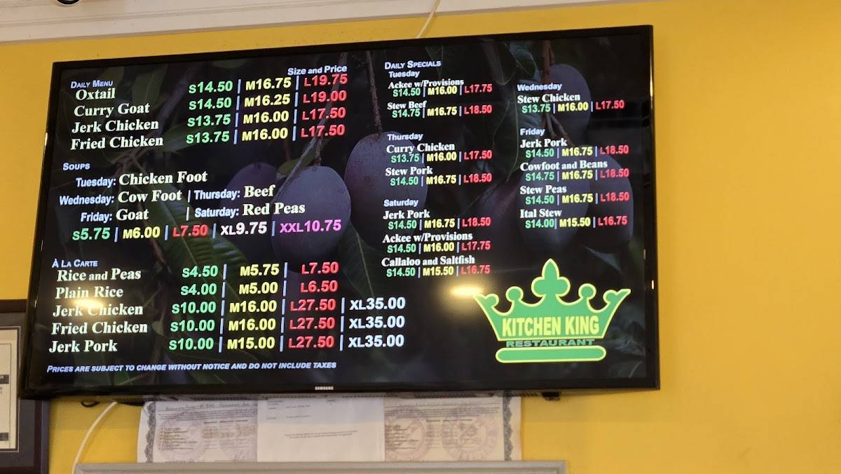 Menu at Kitchen King restaurant, Toronto, 885 Progress Ave #108
