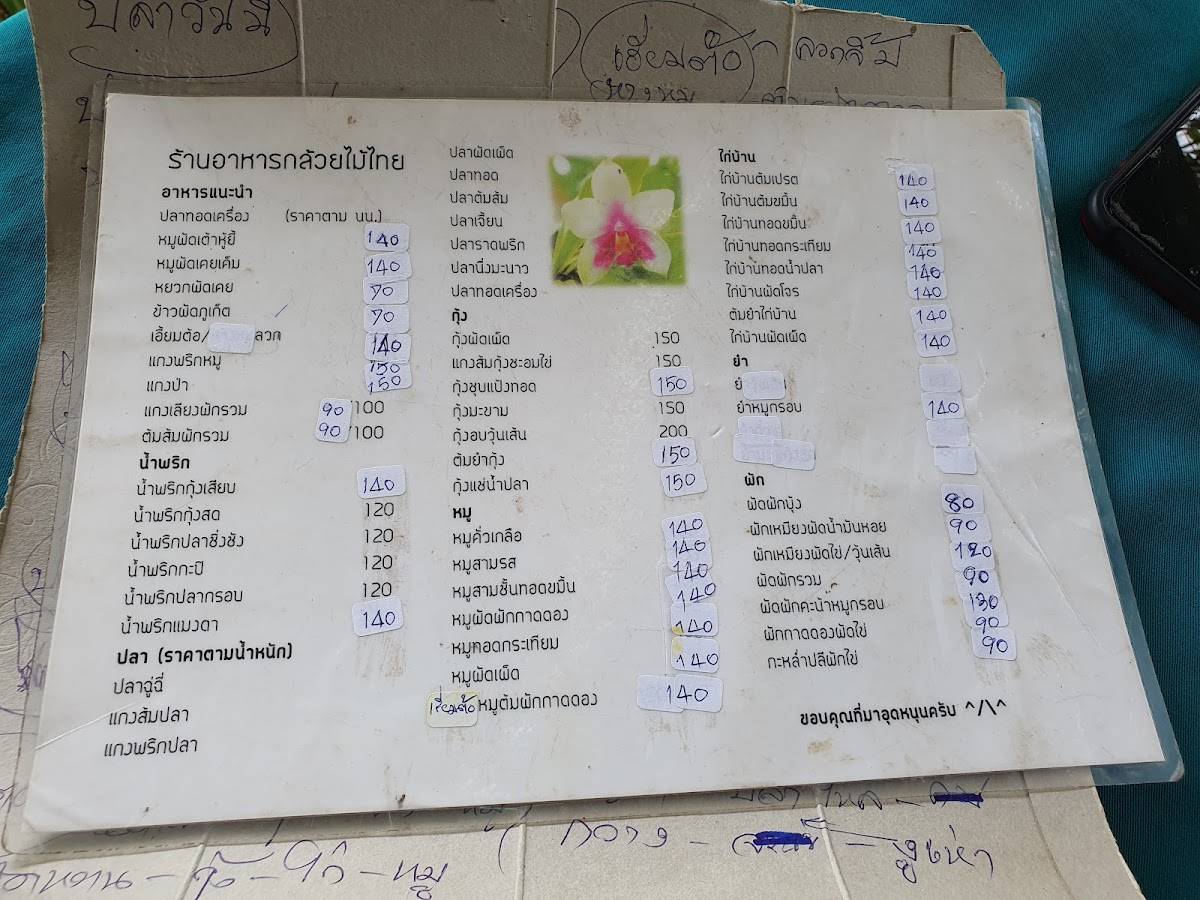 Menu at Kluay Mai Thai restaurant, Chalong, 19/1 Chao Fah Tawan Tok Rd