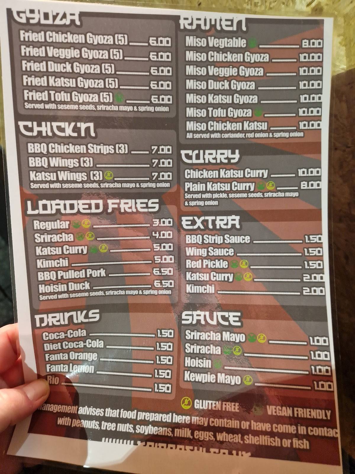 Menu at Koi Nooshi restaurant, Barry