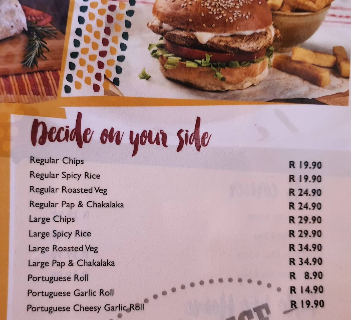 Menu at Kolay Home of Chicken restaurant, Durban North