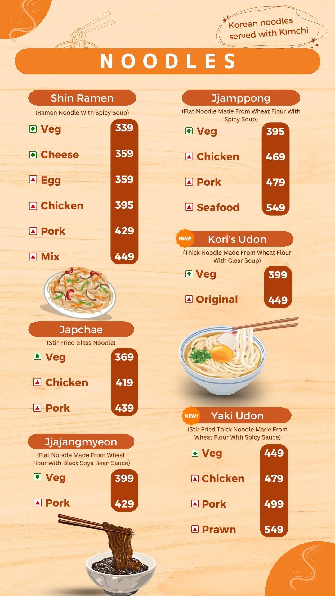 Menu at Kori's, New Delhi, M-57 1st Floor