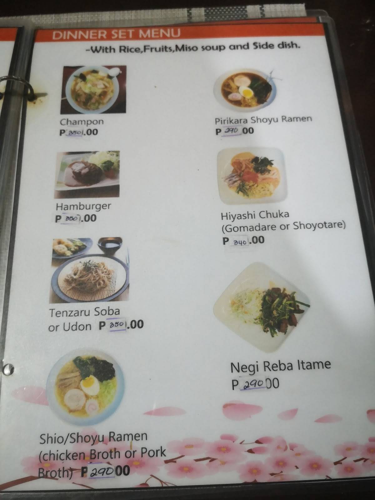 Carta de Kyo Hachi Japanese Restaurant, General Trias