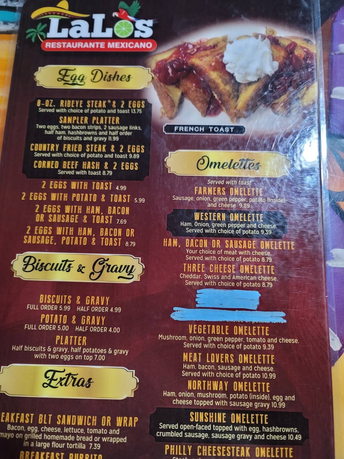 Menu at LALOS RESTAURANTE MEXICANO, Garrett