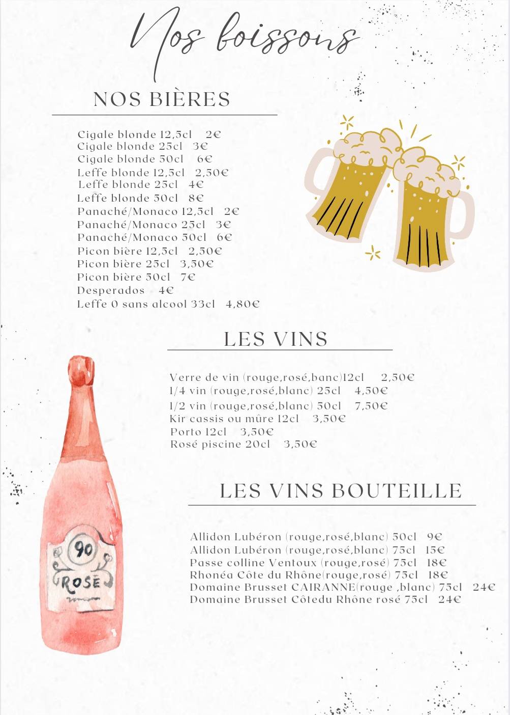 Menu at L’Annexe restaurant, Velleron