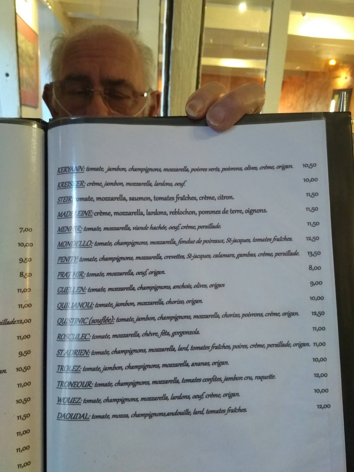 Menu au LE MONDELLO restaurant, Briec, 1 Rue de la Résistance 1