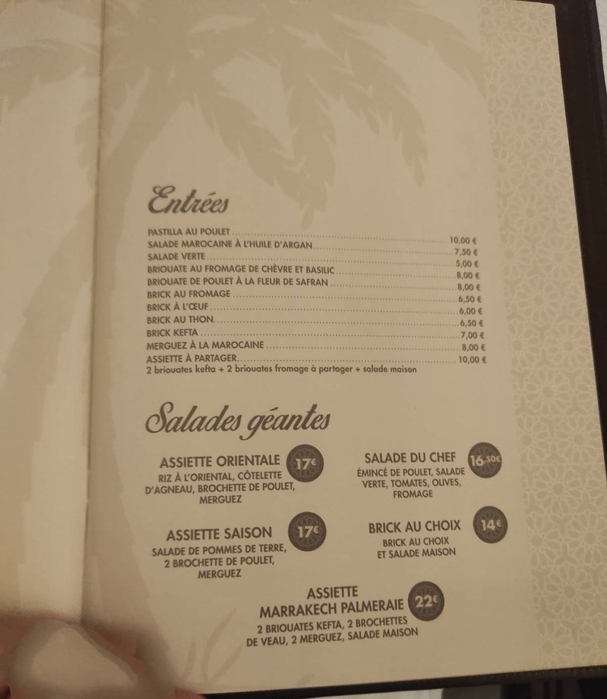 Menu au LE RIAD restaurant, Coignières, 48 Rue Des Broderies