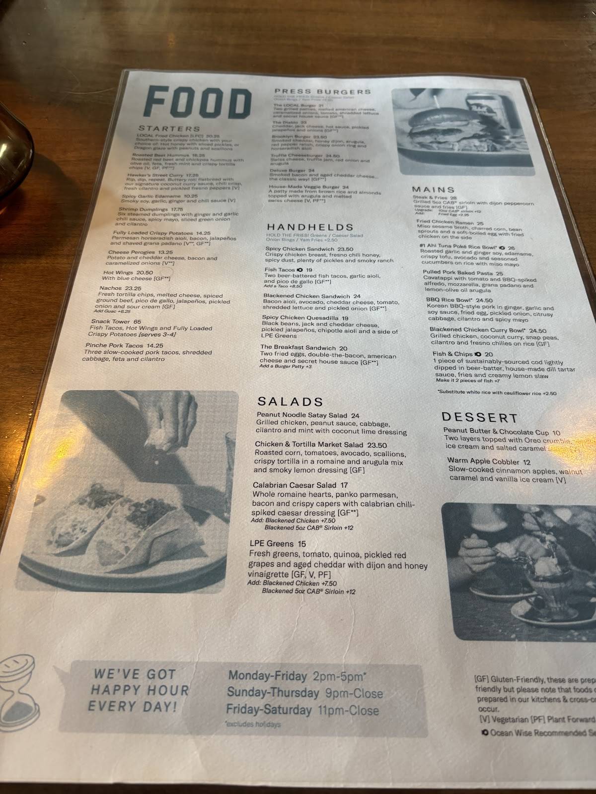 Menu at LOCAL Public Eatery Liberty Village, Toronto, 171 E Liberty St