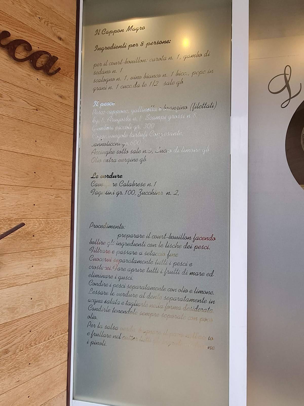 Speisekarte von La Barca, Rho