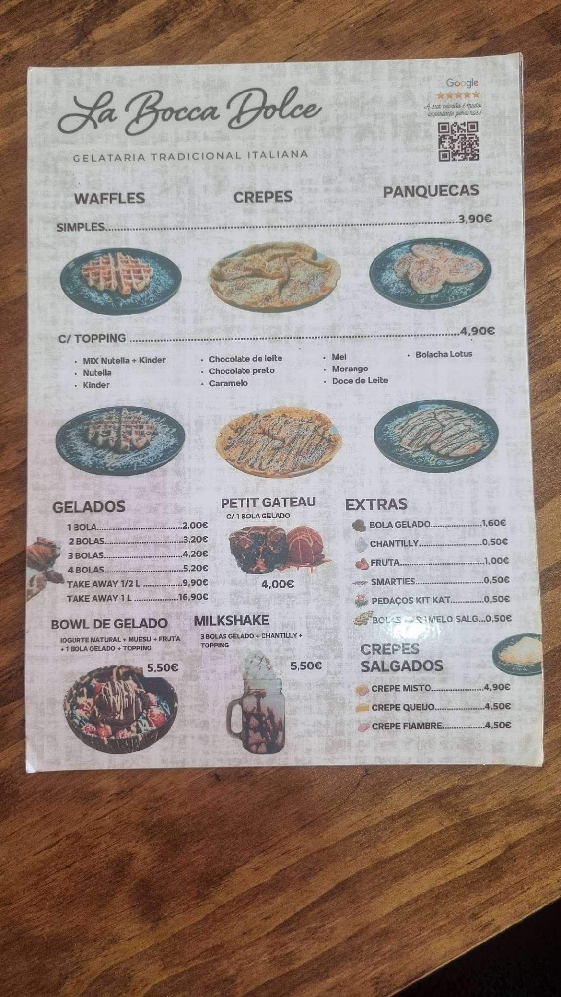 Menu em La Bocca Dolce Paredes restaurante, Paredes