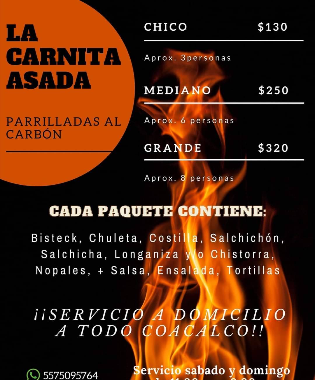 Carta de "La Carnita Asada" BBQ S.W.A.T., San Francisco Coacalco