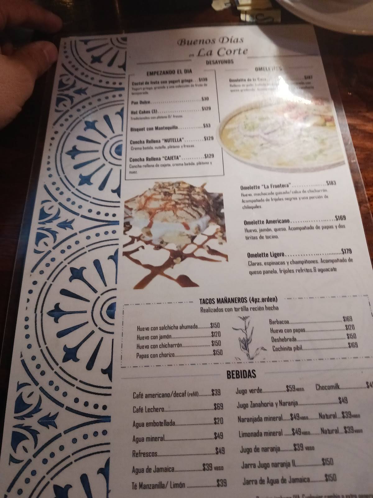 Carta del restaurante La Corte Reynosa, Reynosa
