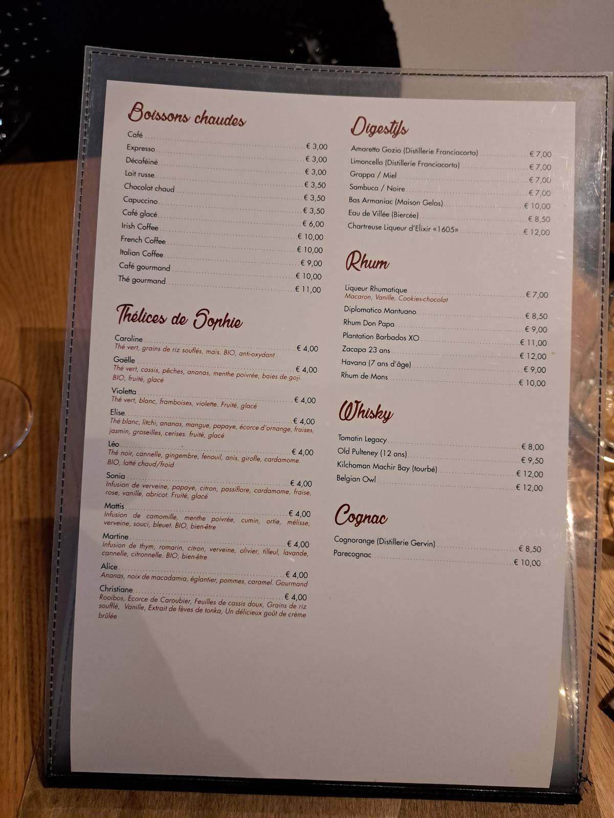 Menu au La Ferme De Bonne Maman - Brasserie, Restaurant, Quevy