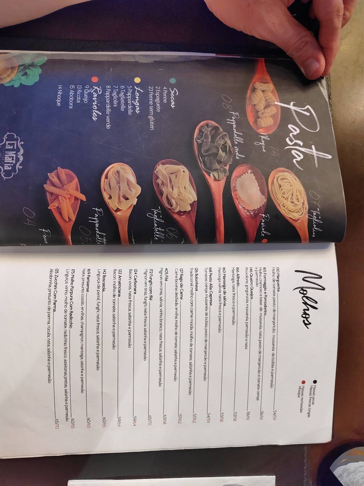 Menu em La Máfia Trattoria restaurante, Cascavel