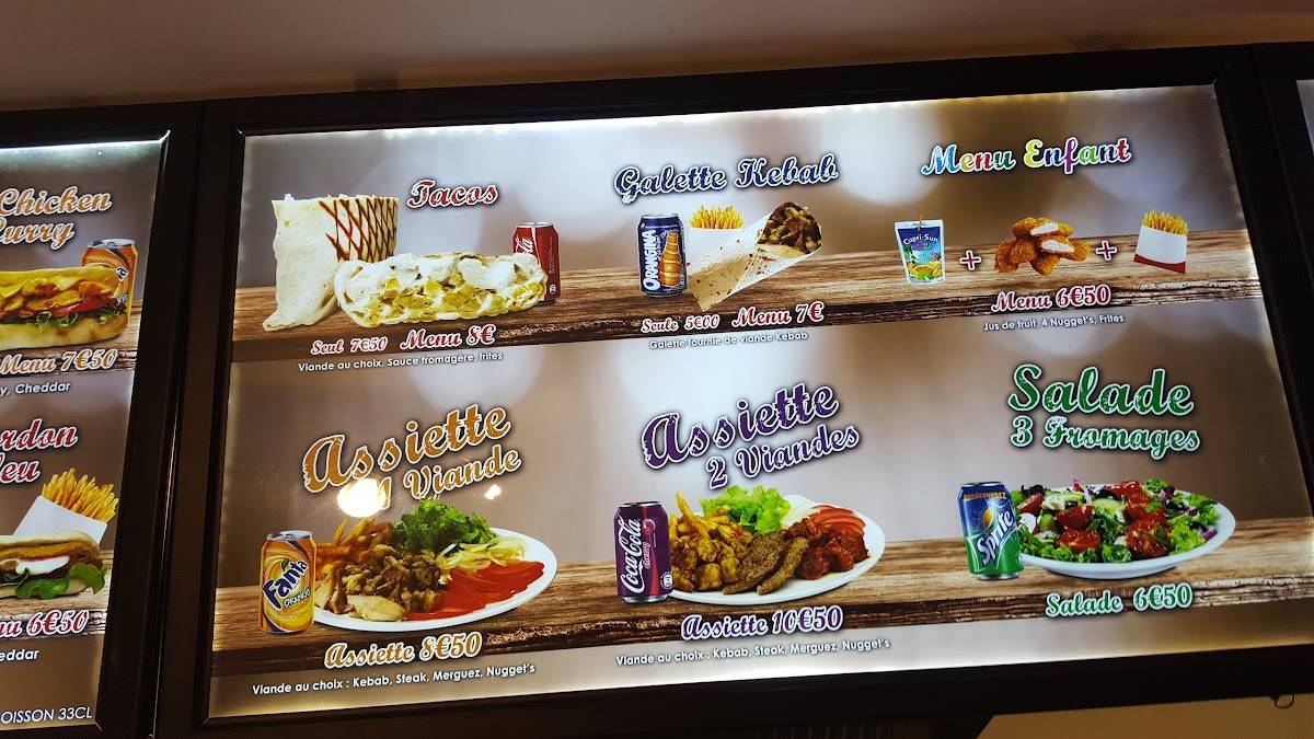 Menu au La Medina restaurant, Pont-l'Abbé