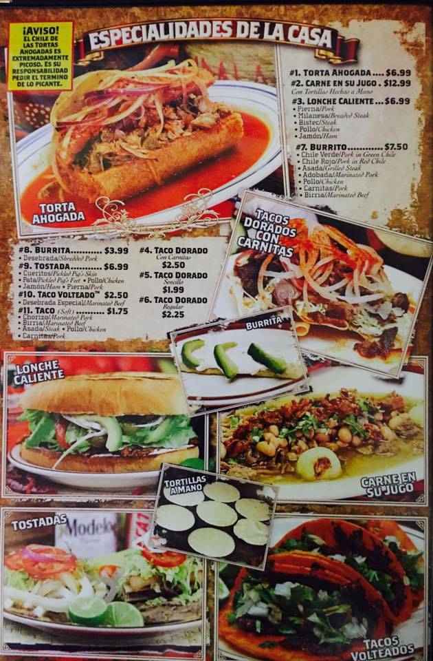Menu at La Minerva Restaurante, Pico Rivera, Telegraph Rd