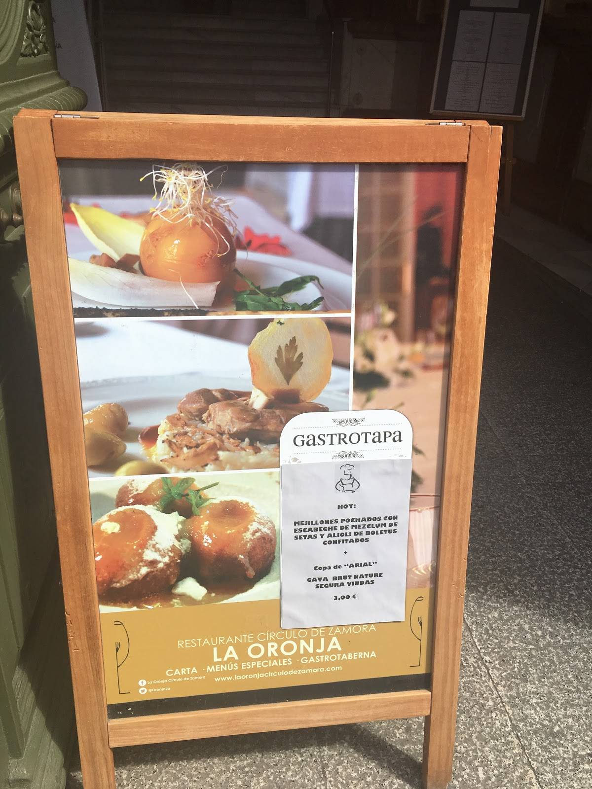 Carta de Casino Café Zamora, Zamora, C. de Sta. Clara