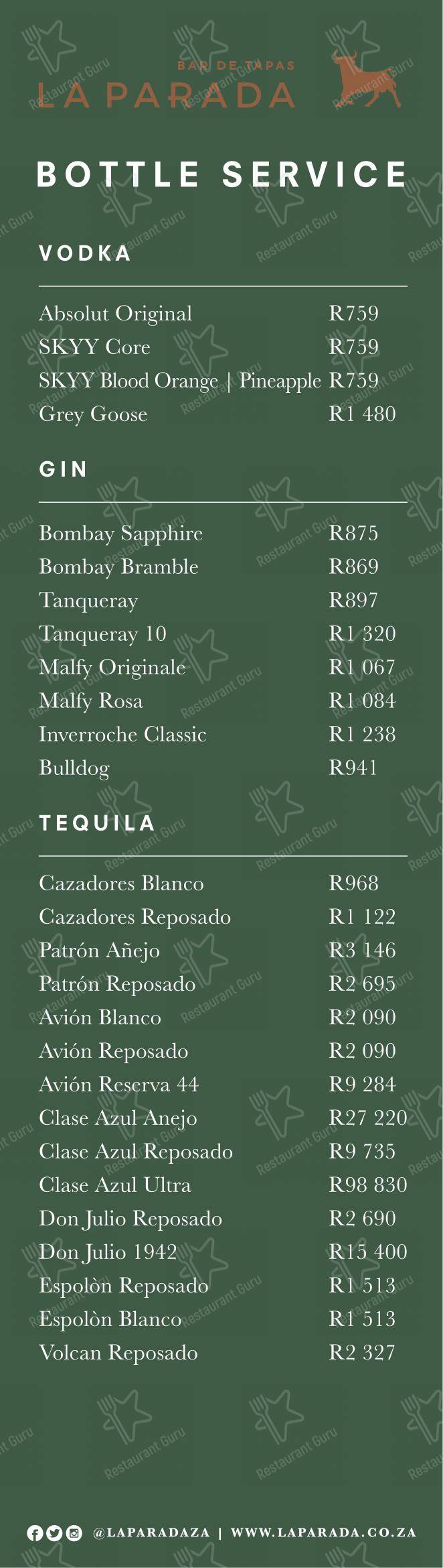 Menu at La Parada Waterfall Corner restaurant, Midrand, Waterfall Dr