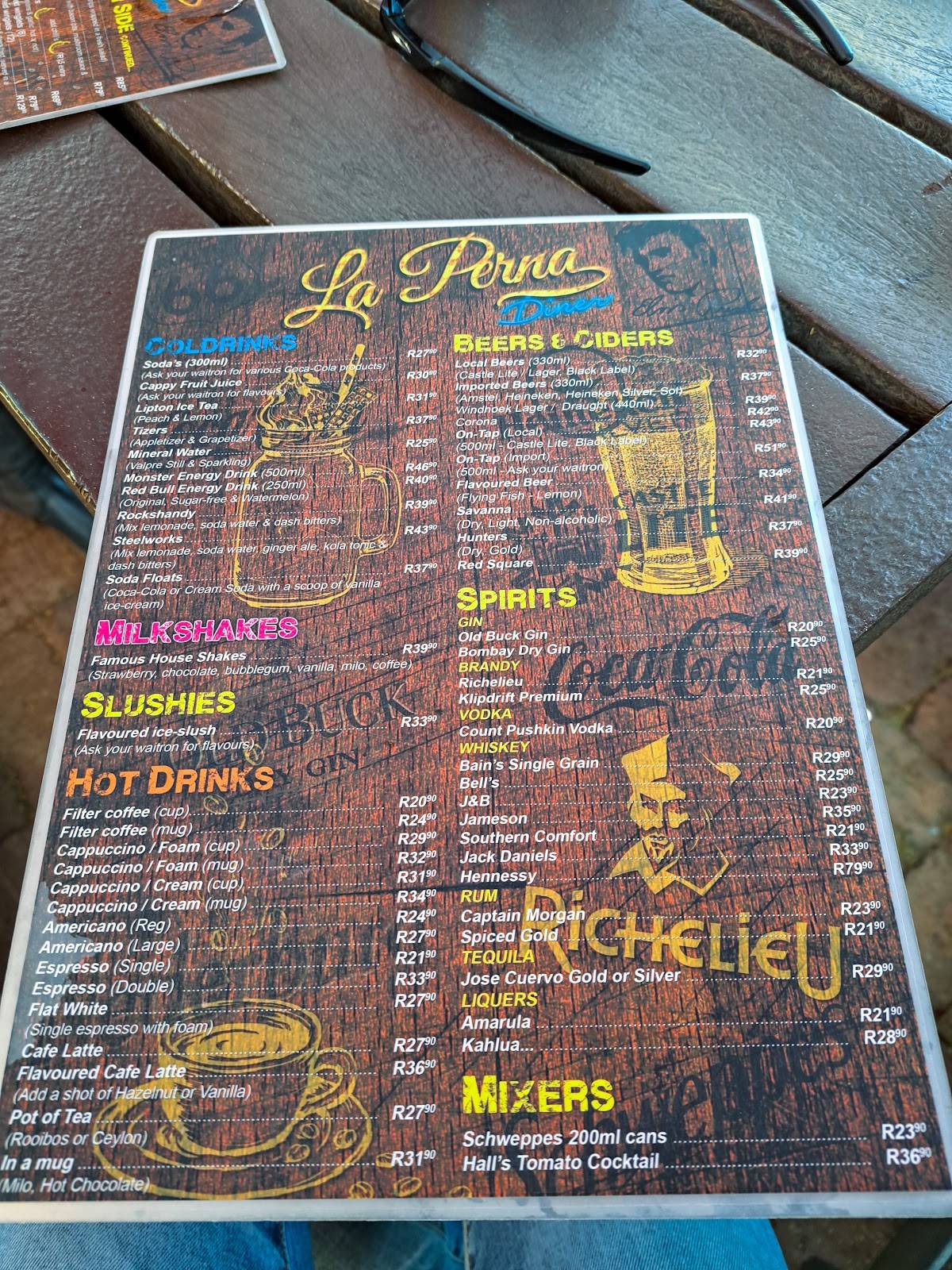 Menu at La Perna Diner restaurant, Pretoria