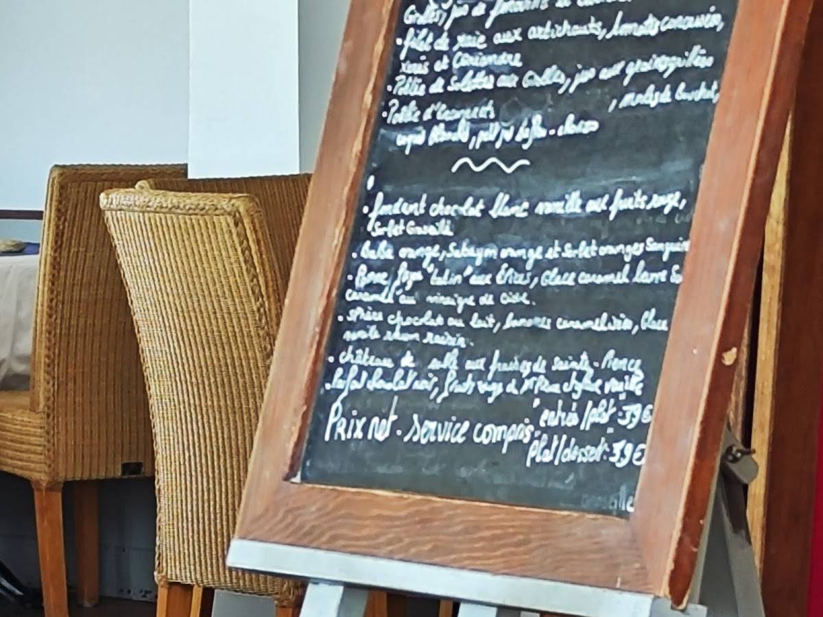 Menu au la promenade restaurant, Jullouville