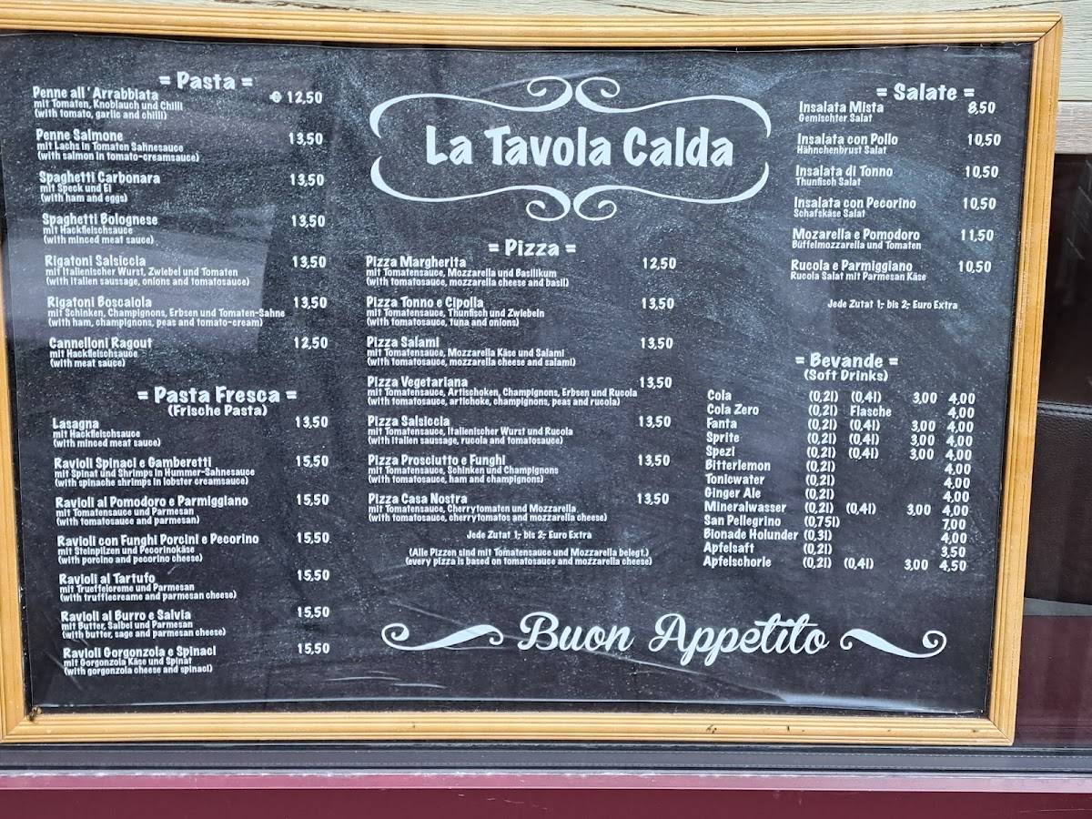 Speisekarte von La Tavola Calda restaurant, Hamburg, Große Bleichen 35