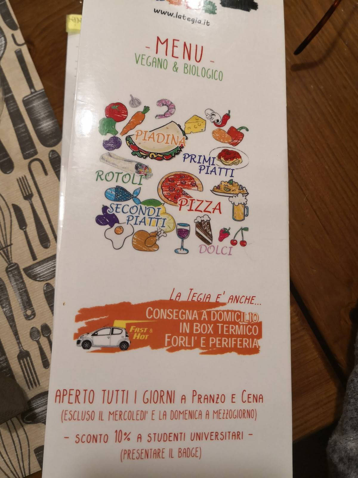 Menu da La Tegia Di Ogni Forlì ristorante, Forli