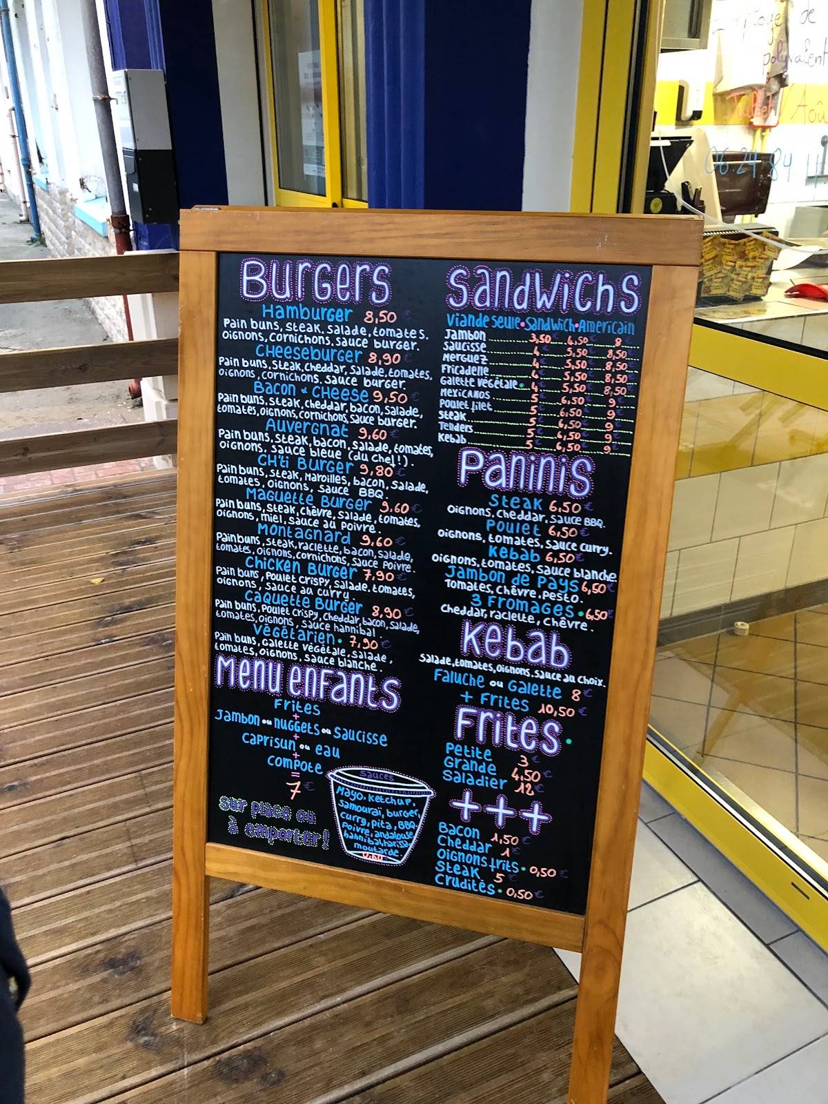 Menu au La Teranga restaurant, Fort-Mahon-Plage