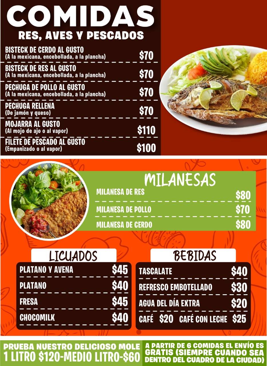 Menu at La Tia Yaya... Comida Casera!!! restaurant, Tapachula