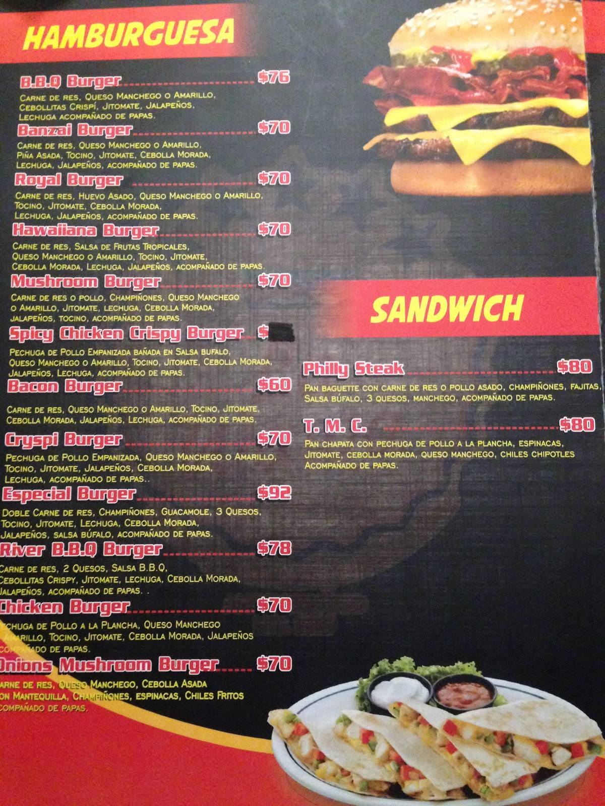 Carta del restaurante La Wawa Burger, Apizaco, Blvrd E. Sánchez Piedras ...
