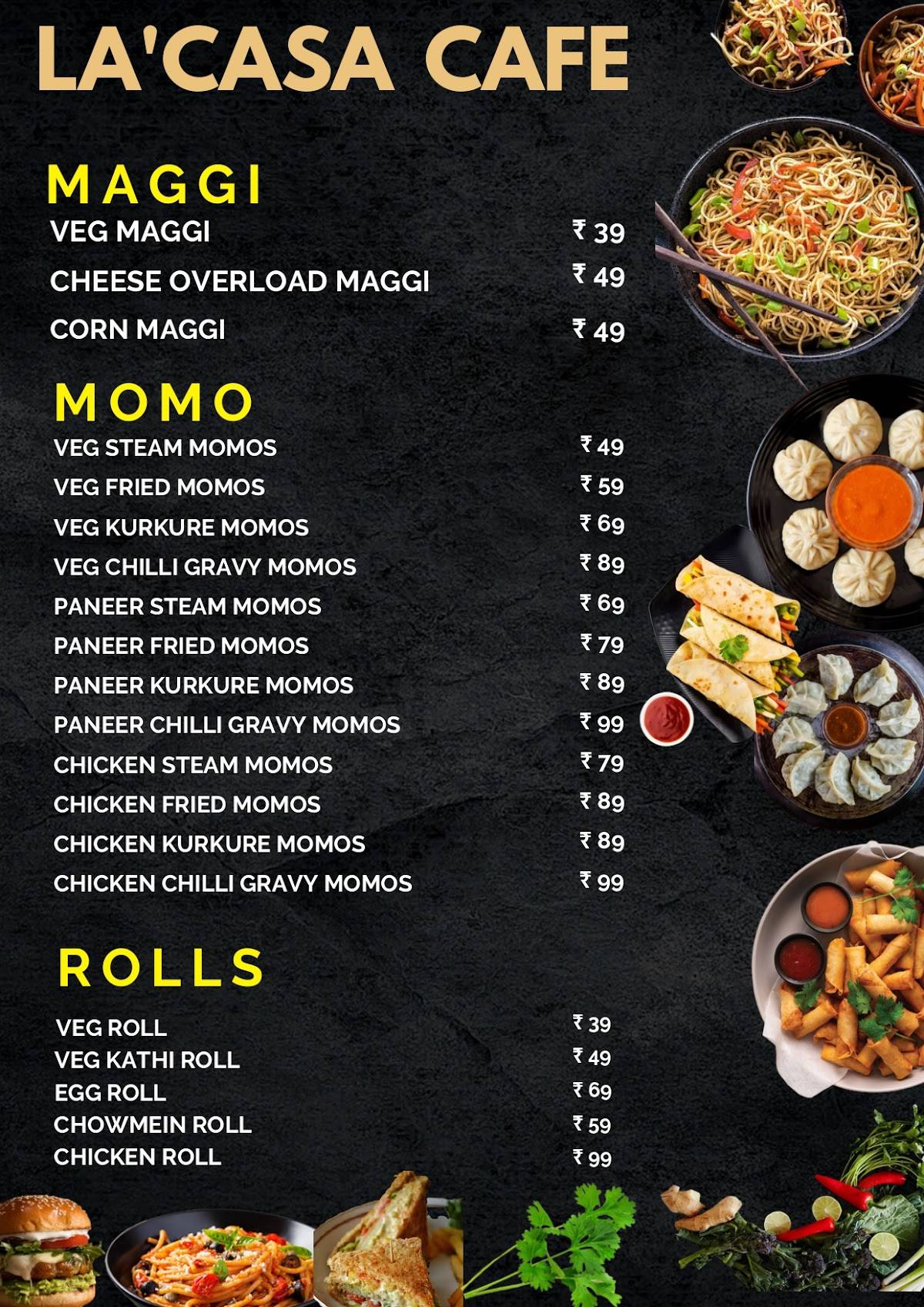 Menu at LaCasa Cafe, Gurugram