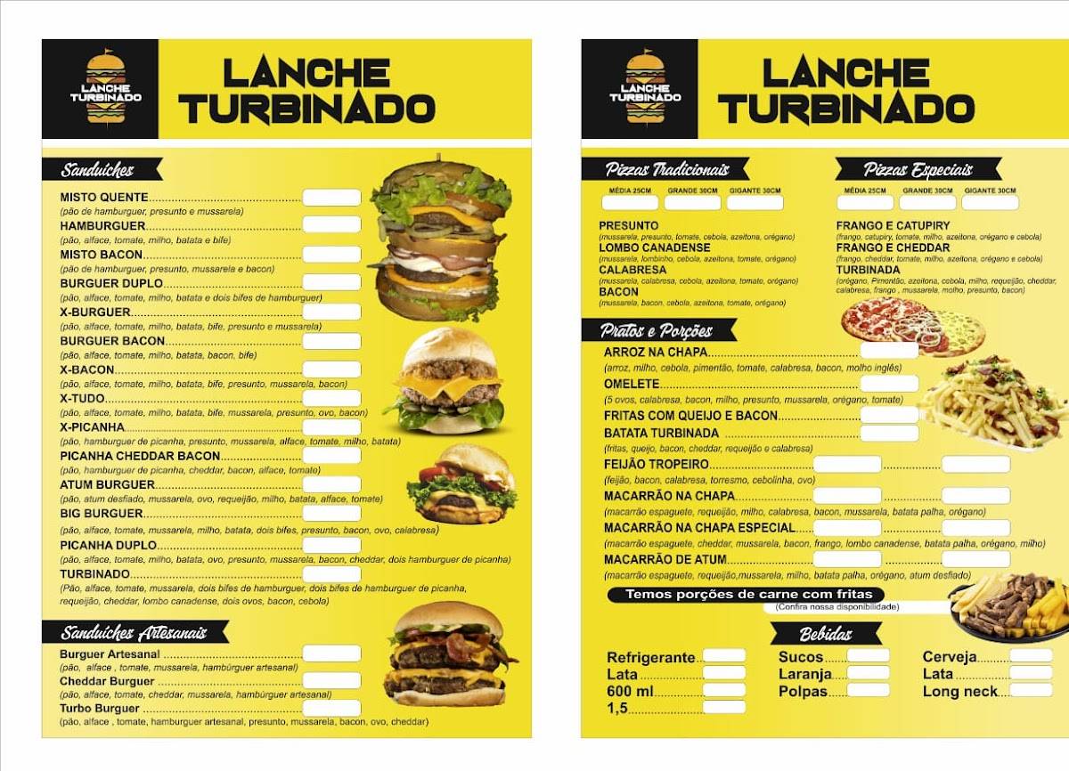 Menu at Lanche Turbinado pub & bar, Guarapari