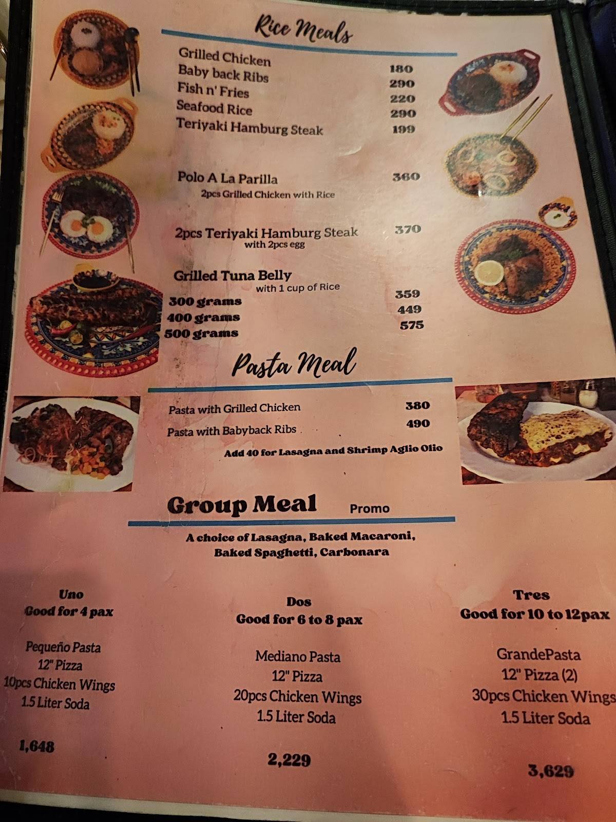 Menu at Las Tres Marias Deliciosa Lasaña Manila Branch restaurant, Manila