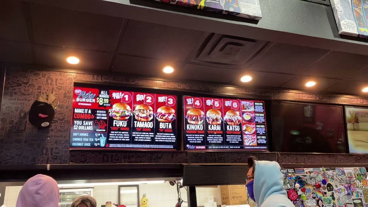 Menu at Fuku Burger Chinatown restaurant, Las Vegas, S Jones Blvd