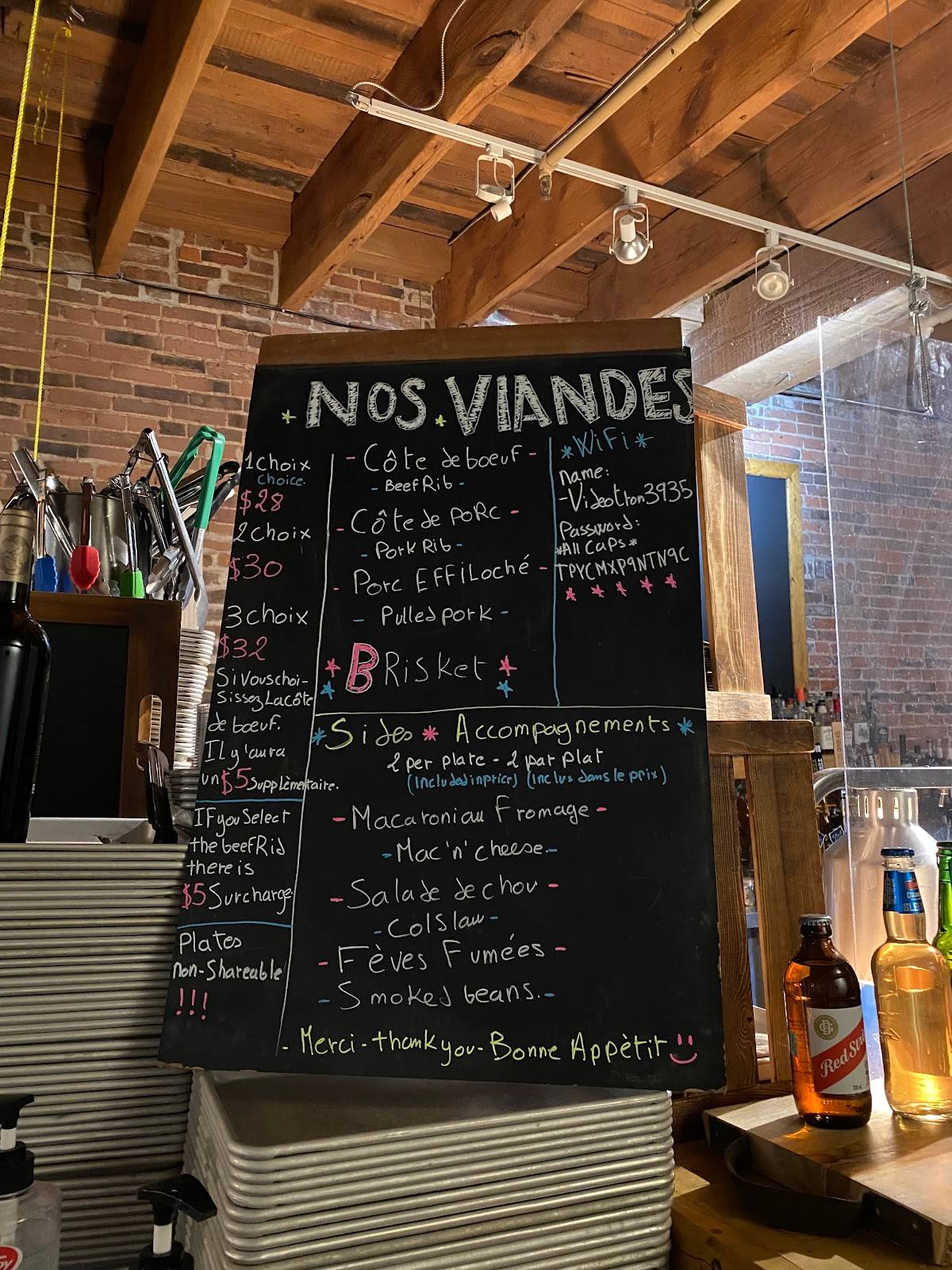 Menu at Lattuca Barbecue, Montréal