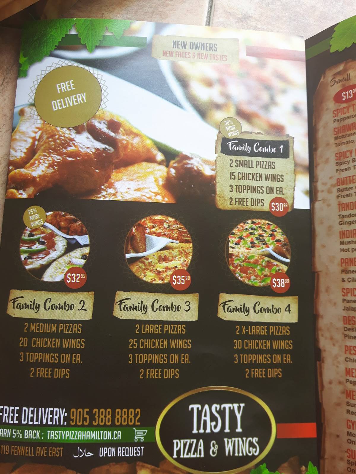 Menu at Lavino Pizza restaurant, Hamilton